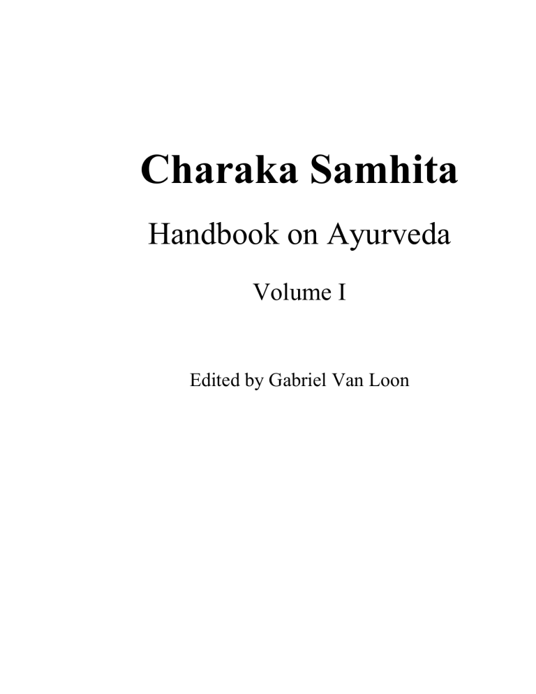 Charaka Samhita (Acharya Charaka)