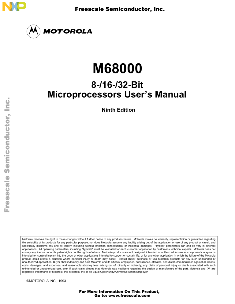 Motorola M68000 Microprocessors User's Manual