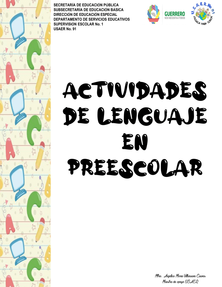 Actividades de Lenguaje Preescolar: Guía USAER No. 91